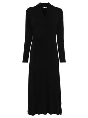 Vince Long-sleeved Midi Dress - Black