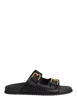 Dolce & Gabbana Leather Slides - Black