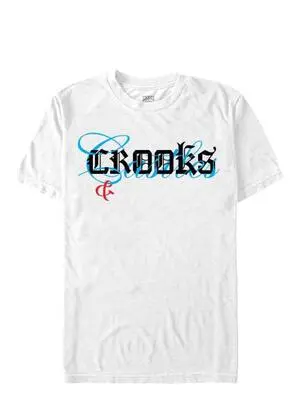 CROOKS & CASTLES Overlay Script Logo Graphic T-shirt - White
