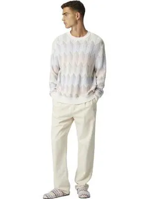 Missoni Gradient Cotton Blend Crewneck Sweater - White