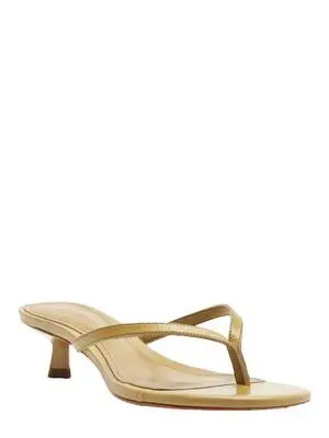 Schutz Carolyn Kitten Heel Sandal - Ecru Olive