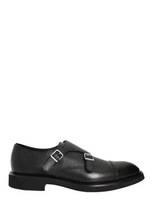 DOUCAL'S Buckled Leather Shoes - Black