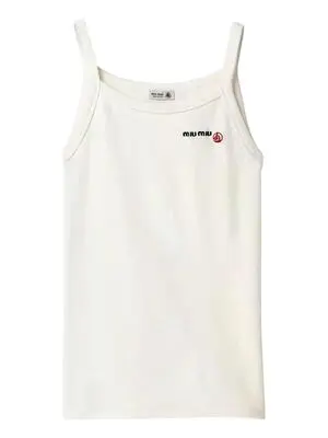 Miu Miu X Petit Bateau Embroidered Tank Top - White