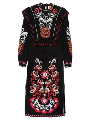Farm Rio Cashew Mandala Maxi Dress - Black