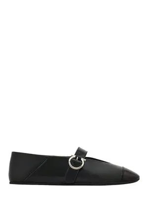 FERRAGAMO Gancini Ballet Flats - Black
