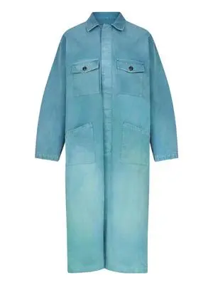 MAISON MARGIELA Cotton Trench Coat - Blue