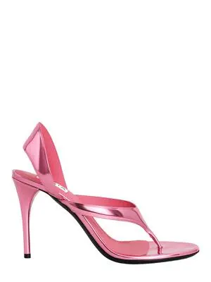 Alaïa Metallic Leather Thong Sandals - Pink