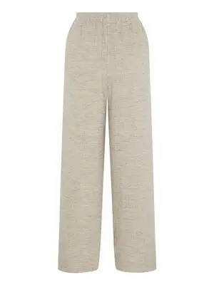 Eskandar Eskandar Linen Flared Trousers Natural