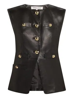 Veronica Beard Veronica Beard Tamara Leather Vest Black