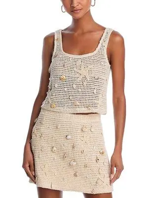 Aqua The White Lotus X Crochet Treasure Tank - Natural