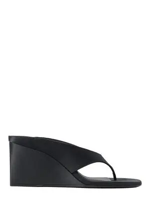 Alaïa Satin Wedge Sandals - Black