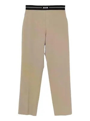 MSGM Logo-waistband Trousers - Neutrals