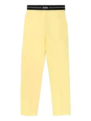 MSGM Logo-waistband Trousers - Yellow