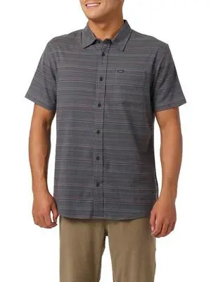 O'Neill Seafaring Stripe Stretch Short Sleeve Button-up Shirt - Graphite