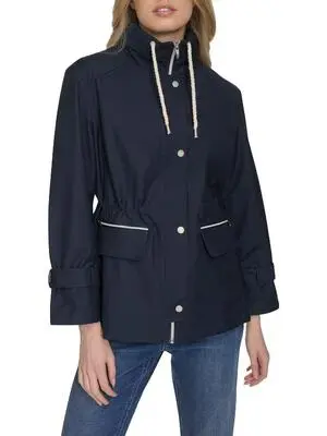 Cole Haan Cole Haan Signature Hooded Oversized Rain Jacket Navy