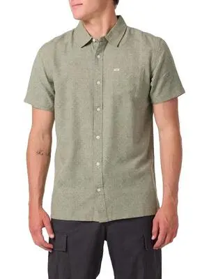 O'Neill O'riginals Eco Print Standard Fit Short Sleeve Button-up Shirt - Clover