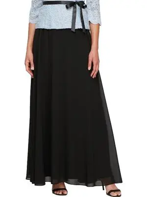 Alex Evenings Full Chiffon Skirt - Black