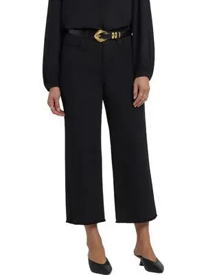 NYDJ Coco High-waist Crop Wide-leg Jeans - Black