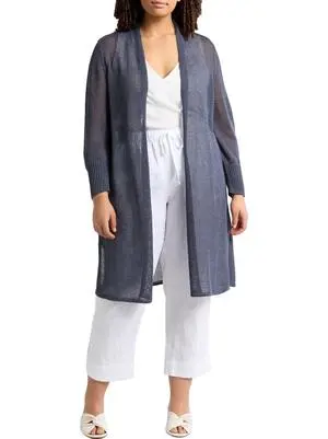 EILEEN FISHER Eileen Fisher Long Organic Linen & Cotton Cardigan