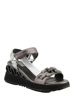 SPRING STEP SHOES Fabilosi Wedge Sandal - Pewter Multi