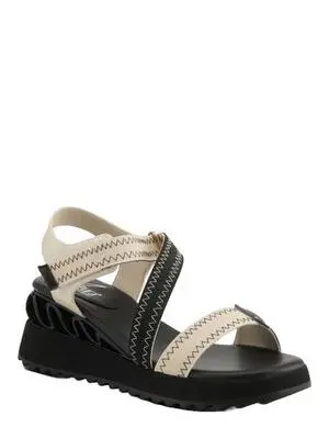 SPRING STEP SHOES Wedge Sandals - Black Multi