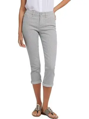 NYDJ Chloe Cuff Capri Jeans - Luarca Stripe