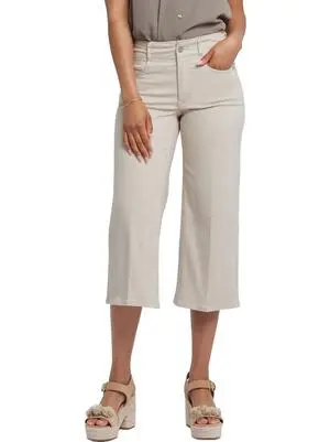 NYDJ Brigitte High Waist Wide Leg Capri Jeans - Feather