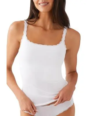 Wacoal Eyelet Lace Trim Shelf Bra Camisole - White