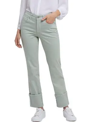 NYDJ NYDJ Marilyn Wide Cuff Straight Leg Jeans Tomatillo