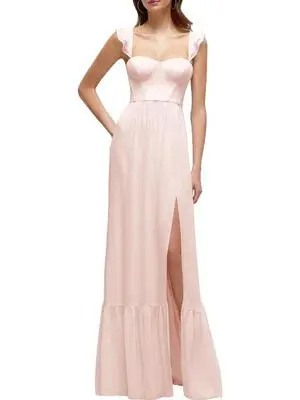 Dessy Collection Bustier Maxi Dress - Blush