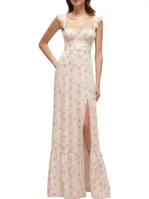Dessy Collection Bustier Maxi Dress - Coquette Floral Print