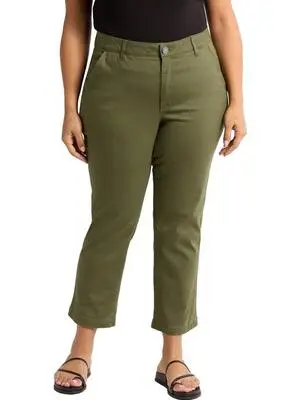 Wit & Wisdom Wit & Wisdom Skyrise Ankle Slim Straight Leg Twill Pants Celadon