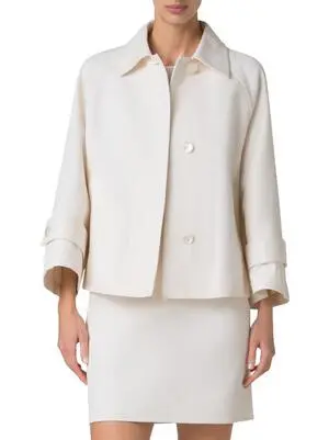 Akris Alia Crop Trench Jacket - Ecru