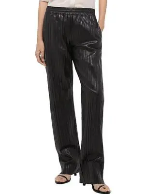 Helmut Lang Pleated Leather Pants - Black