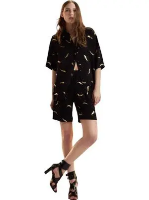 Cynthia Rowley Cynthia Rowley Blake Camp Shirt Black