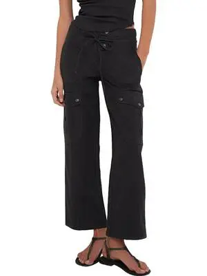 Free People Park Ave Cotton Cargo Pants - Black