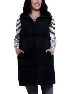 Motherhood Maternity MOTHERHOOD MATERNITY Woven Sleeveless Puffer Vest Black