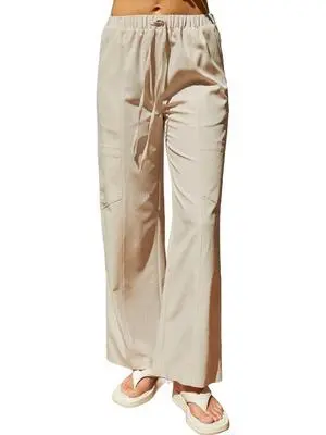 CRESCENT CRESCENT Pull-On Tencel Blend Pants Bone