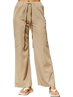 CRESCENT Pull-on Tencel Blend Pants - Taupe