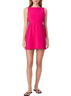 French Connection Whisper Boatneck Minidress - Cerise Pink