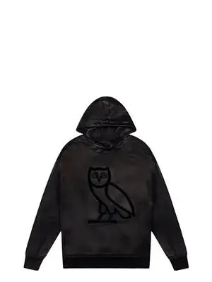 OVO Leather OG Owl Hoodie Black
