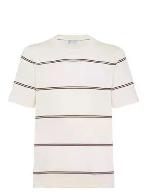 Brunello Cucinelli Striped T-shirt - White