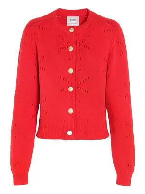 BARRIE Pointelle-motif Cardigan - Red