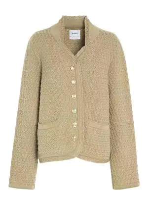 BARRIE Cashmere Tweed Cardigan - Green