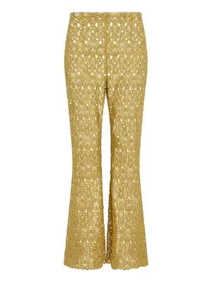 Gabriela Hearst Phoenix Lace Flared Pants - Neutral