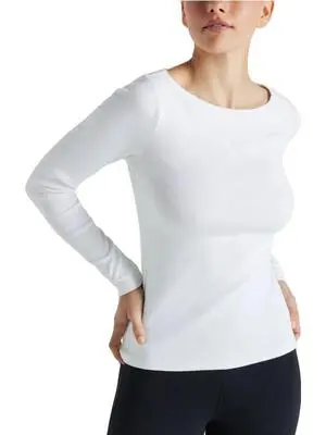LOSANO Second Skin Ribbed Long Sleeve - White