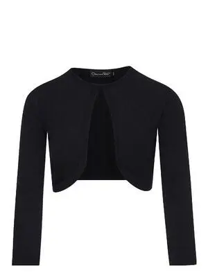 Oscar De La Renta Wool-blend Bolero - Navy