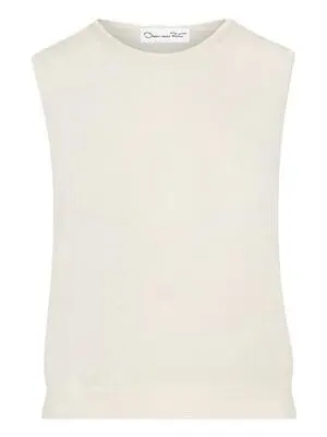 Oscar De La Renta Wool-blend Tank - Natural