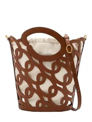 Oscar De La Renta Chain-link Leather Tote - Natural