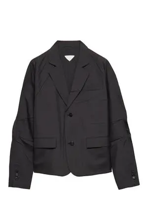 Prada Single-breasted Wool And Silk Jacket - Anthracite Gray